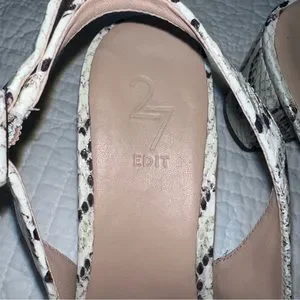 27 EDIT | Shoes | 27 Edit Meera Snakeprint Leather Sling Back Block ...